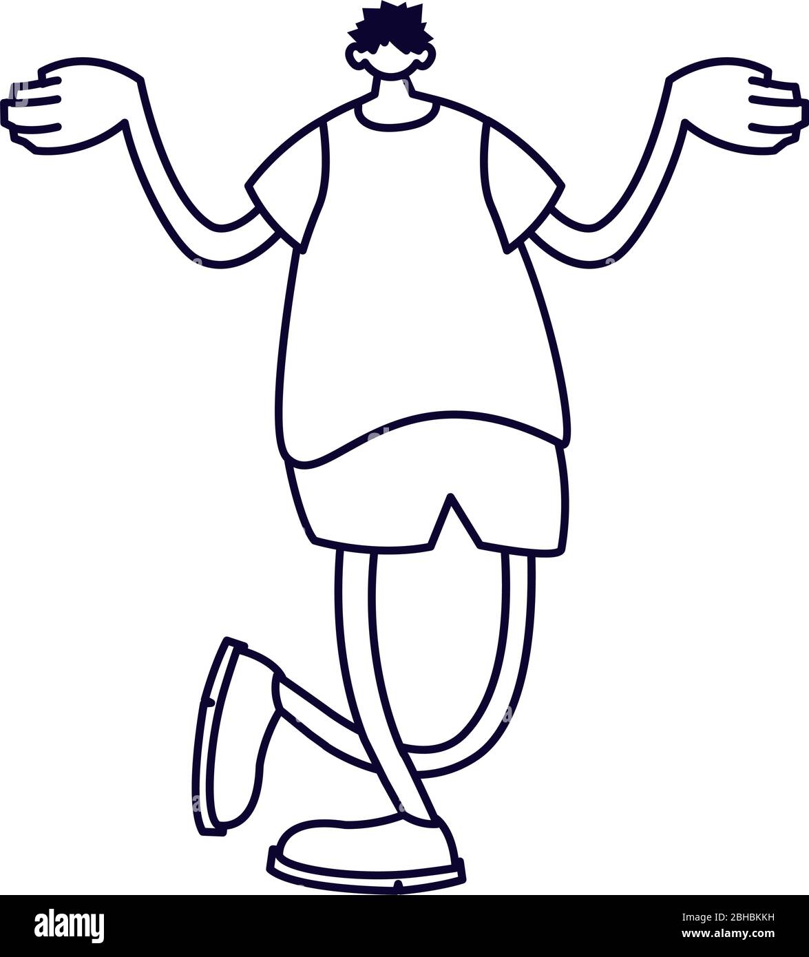 young man standing, line style icon vector illustration design Stock ...