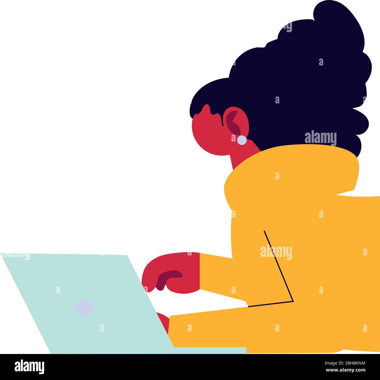 woman connected online on the computer vector illustration design Stock ...
