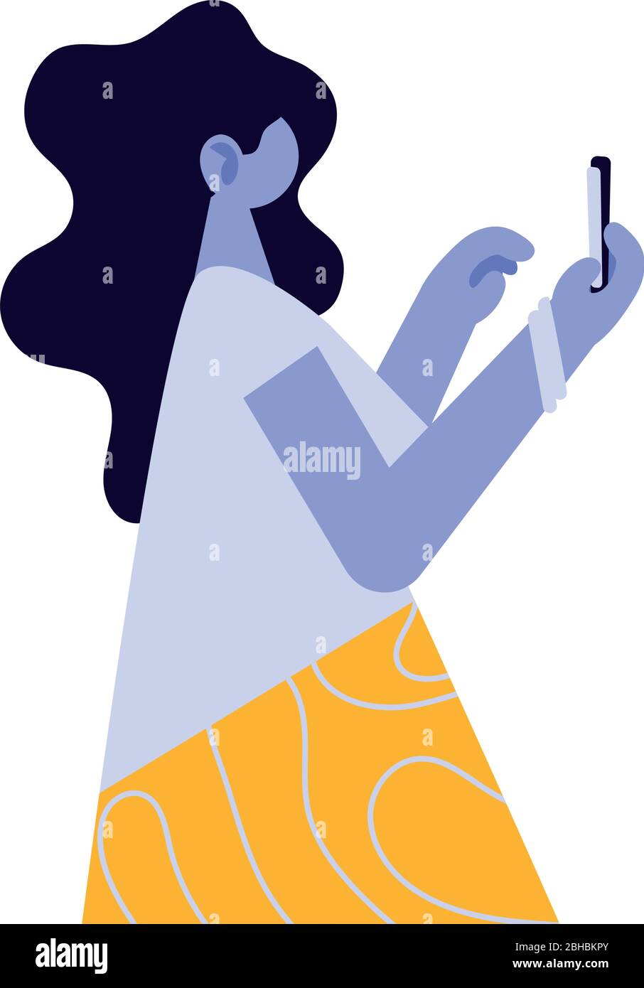 woman connected on the cell phone vector illustration design Stock ...