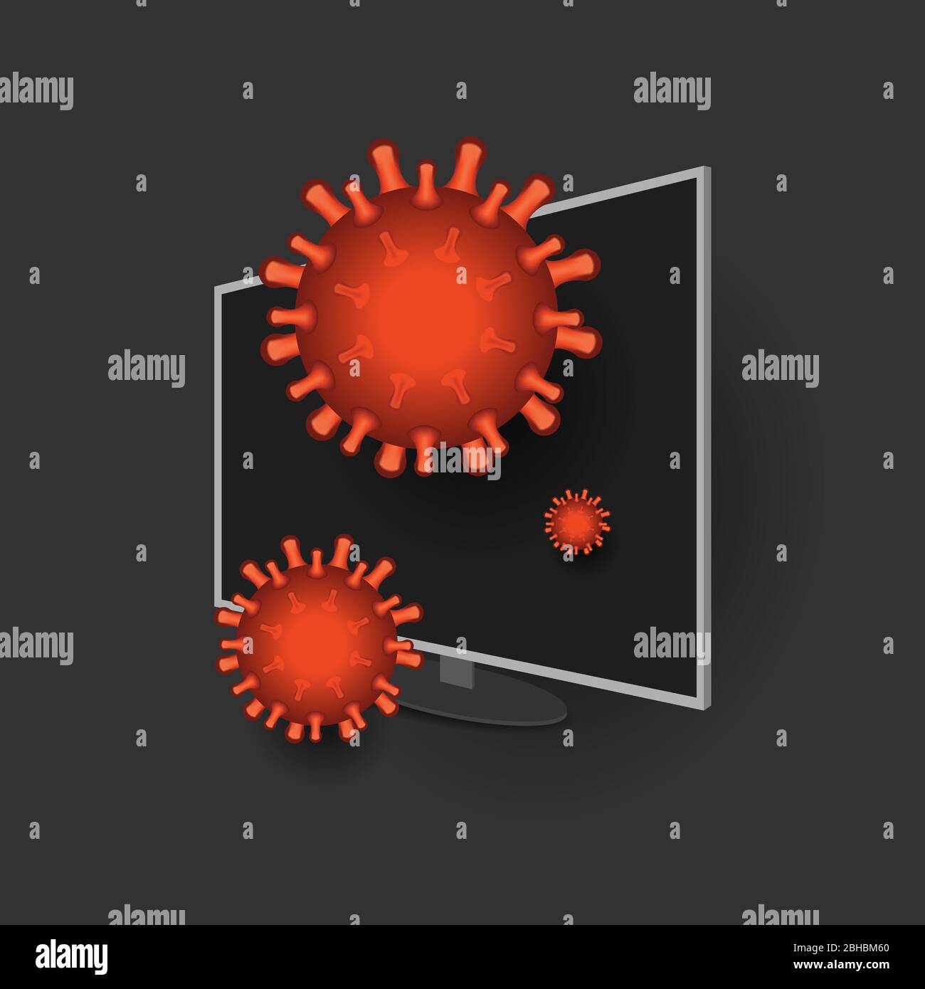 Virus drops from the TV. Pandemic concept Stock Vector Image & Art - Alamy