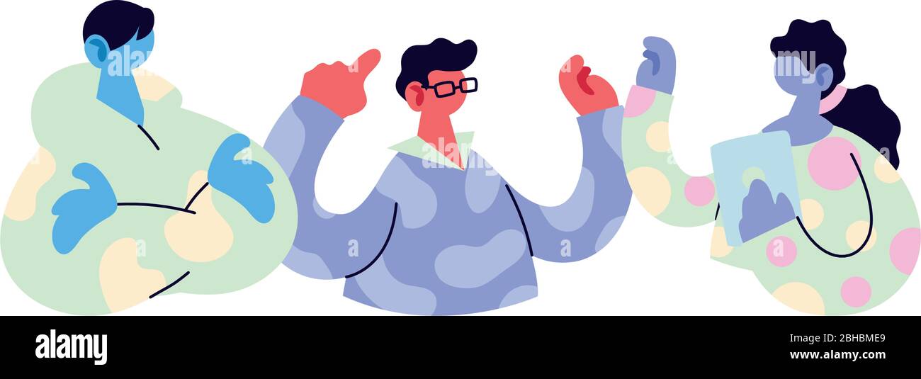 people sharing work methods online vector illustration design Stock ...