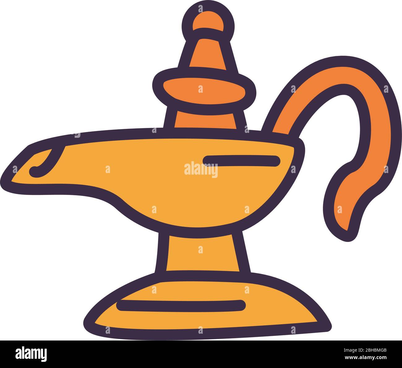 Aladdin Magic Lamp Fill Style Icon Design Islamic Religion Culture