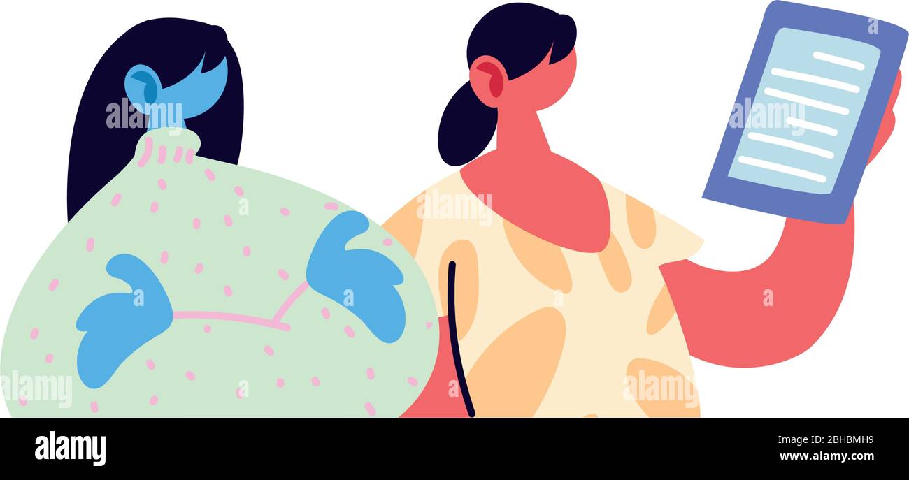 women organizing work to deliver vector illustration design Stock ...