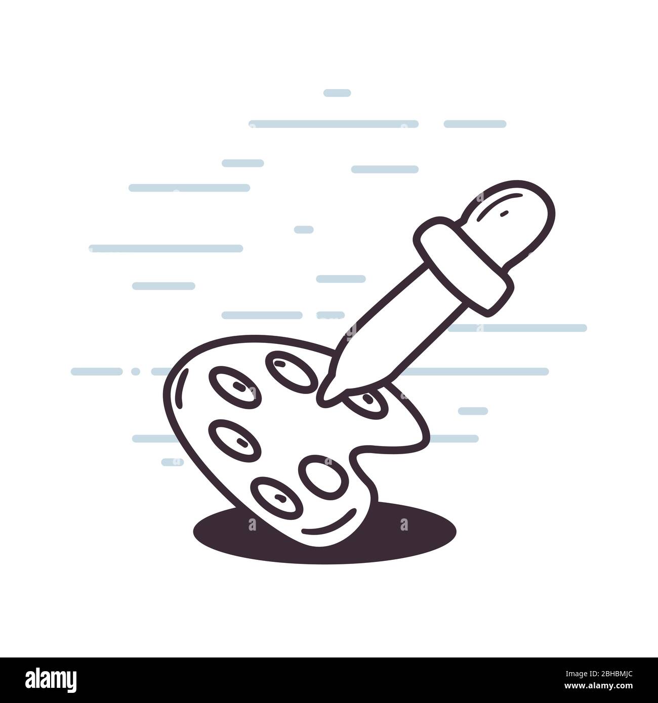 Paint palette and dropper design, Art creativity tool and work theme ...