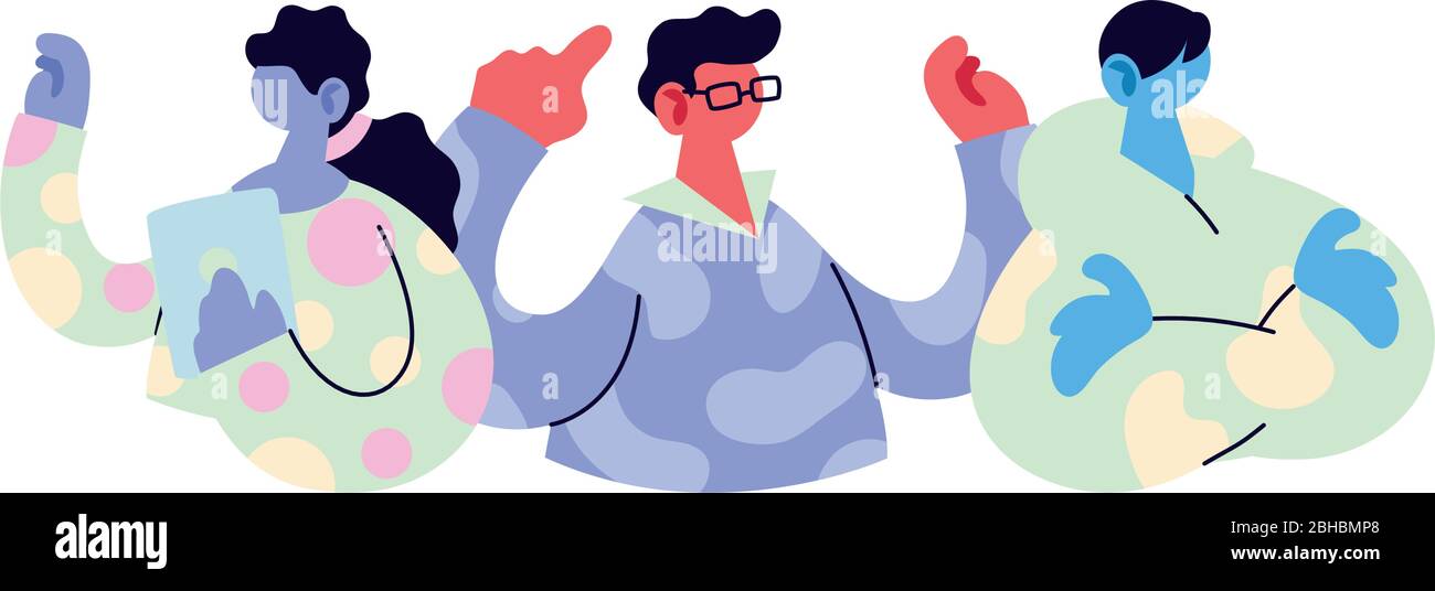 people sharing work methods online vector illustration design Stock ...