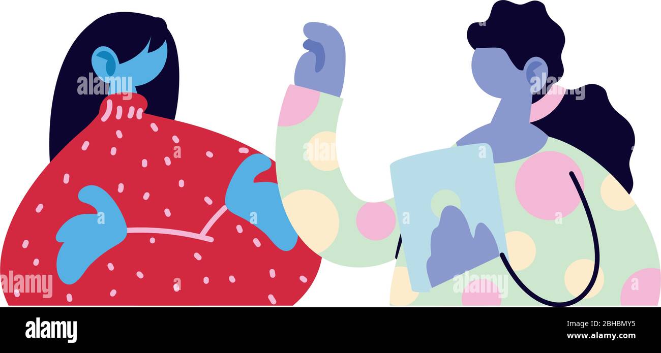 women organizing work to deliver vector illustration design Stock ...