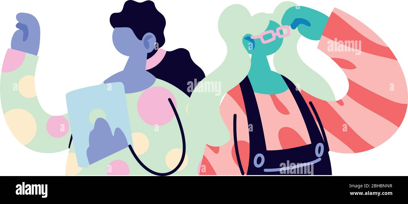 women organizing work to deliver vector illustration design Stock ...