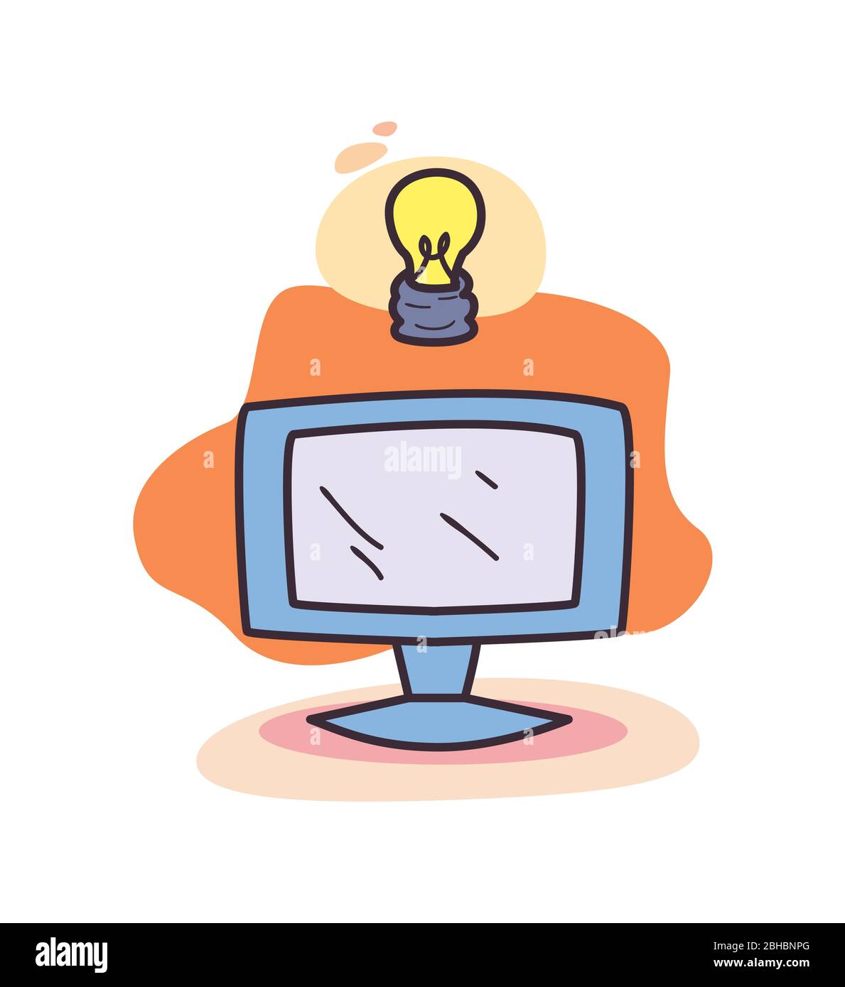 Computer and light bulb design, Creativity artk theme Vector ...