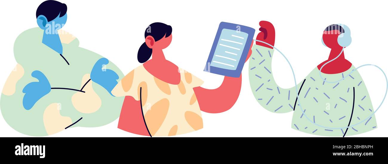 people sharing work methods online vector illustration design Stock ...