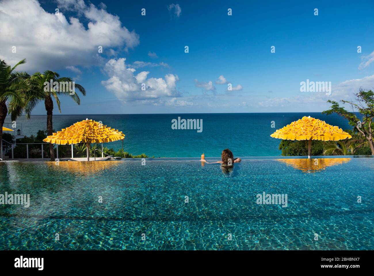 The Caribbean, Anguilla. Malliouhana Hotel & Spa, infinity pool Stock ...