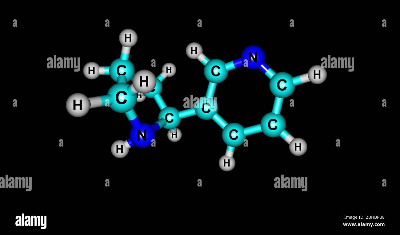 Nornicotine is an alkaloid found in various plants including Nicotiana ...