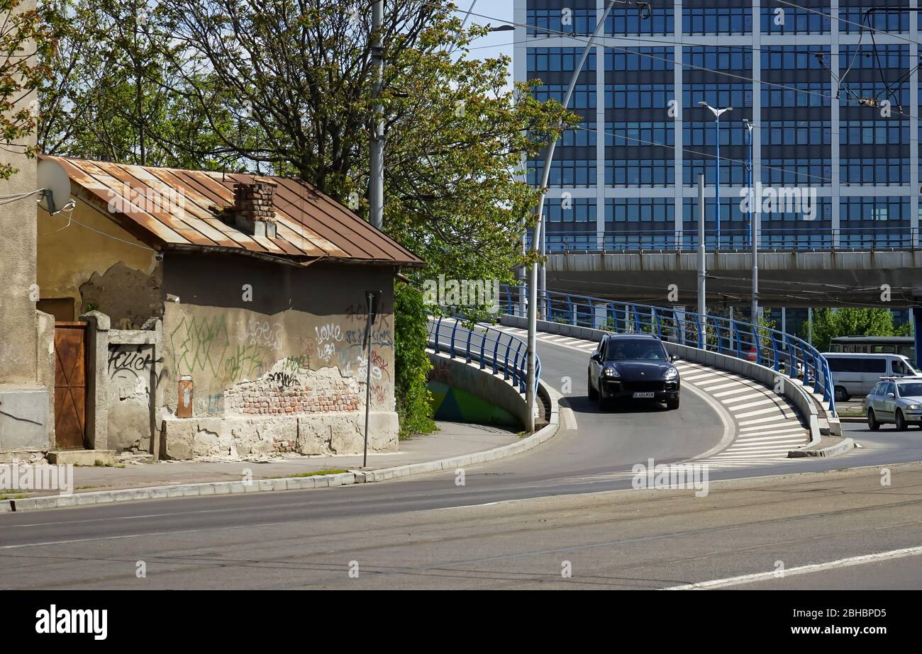 Bucharest, Romania - April 23, 2020: Basarab Bridge, the longest and ...
