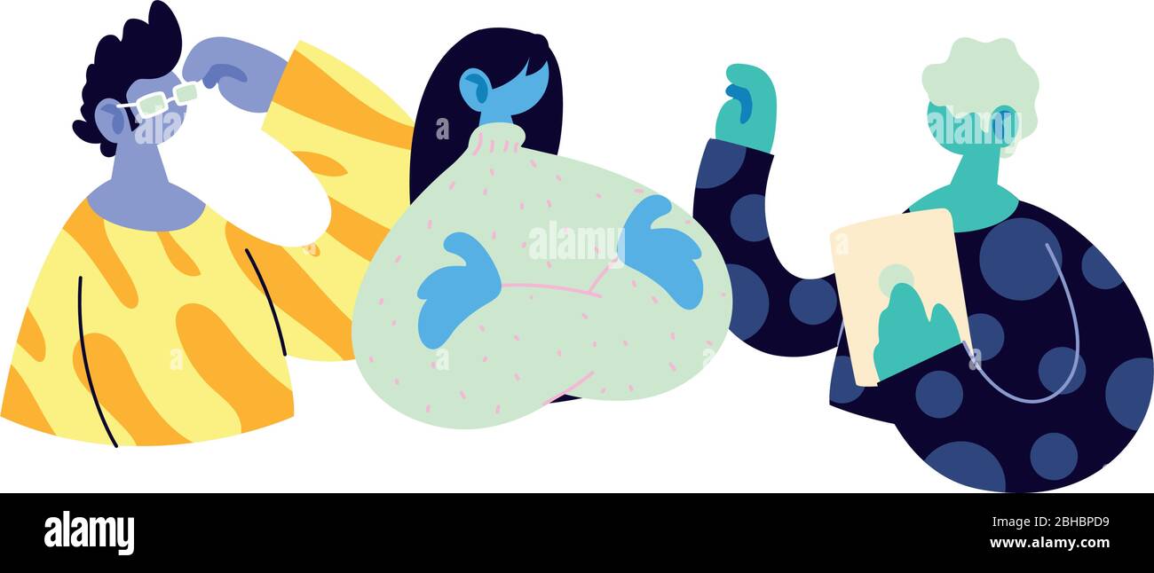 Communication methods vector illustration with team referral marketing ...