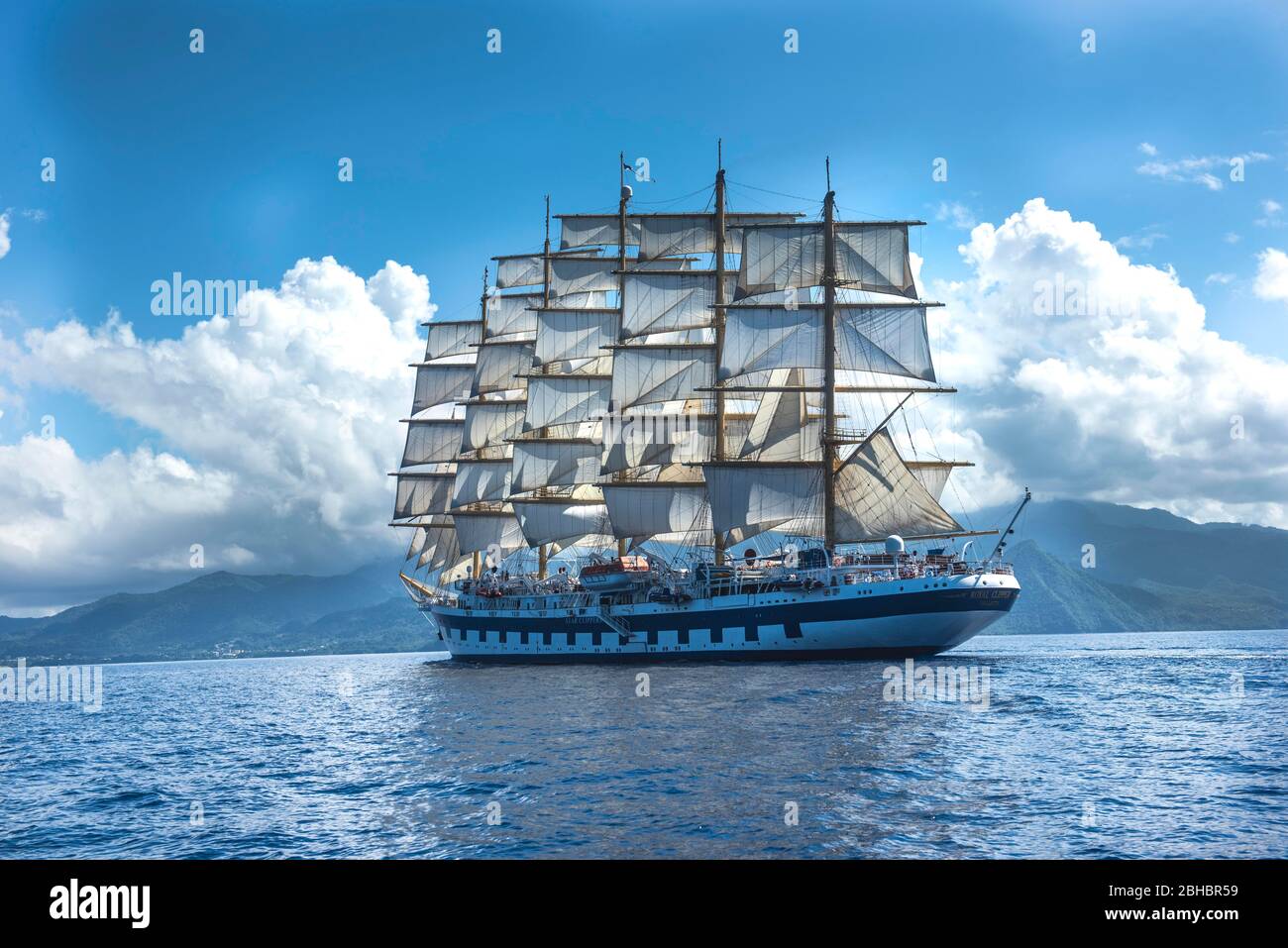 Caribbean, Dominica. Star Clipper sailing ship Stock Photo - Alamy