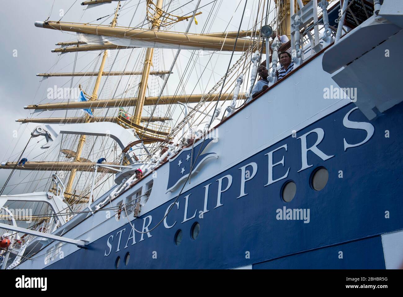 Caribbean, Dominica. Star Clipper sailing ship Stock Photo - Alamy