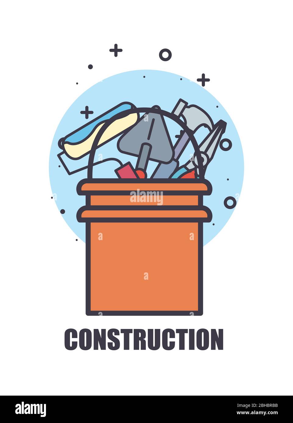 Paint roll spatula hammer and screwdriver inside bucket design of ...