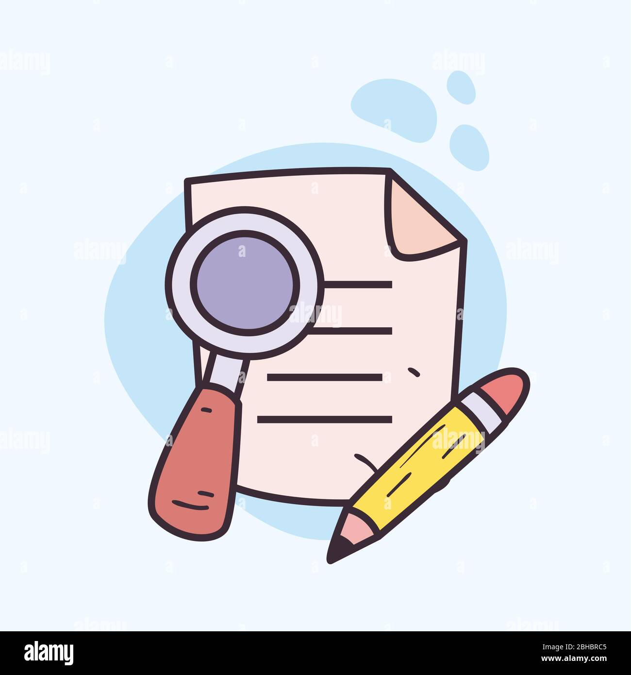 Document paper lupe and pencil design, Creativity artk theme Vector ...