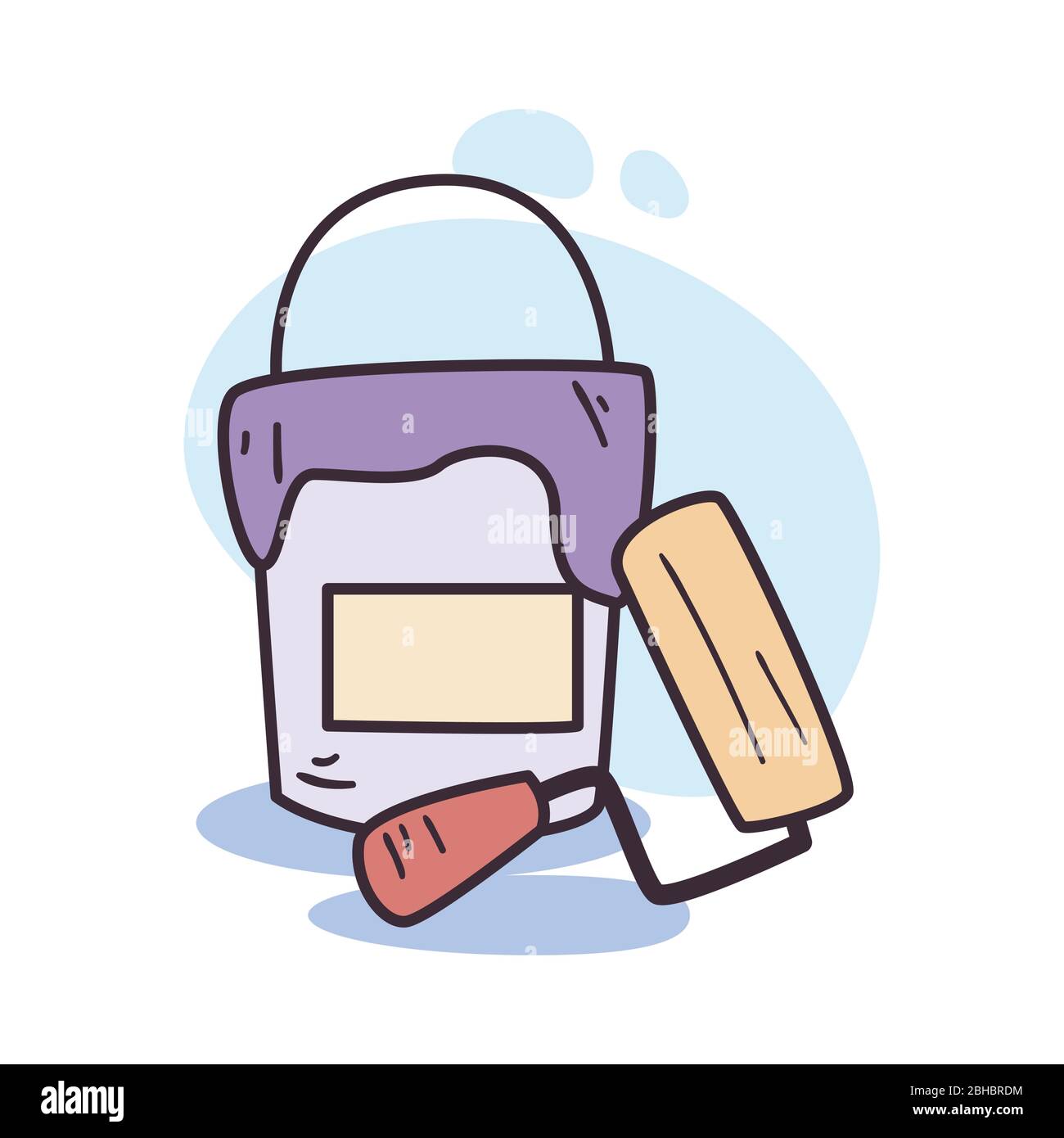 Paint roll and bucket design, Creativity artk theme Vector illustration ...