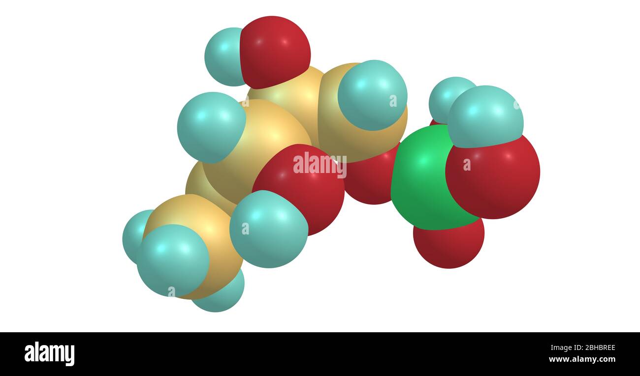 Dihydrogen phosphate or DOXP compound on white background. 3d ...