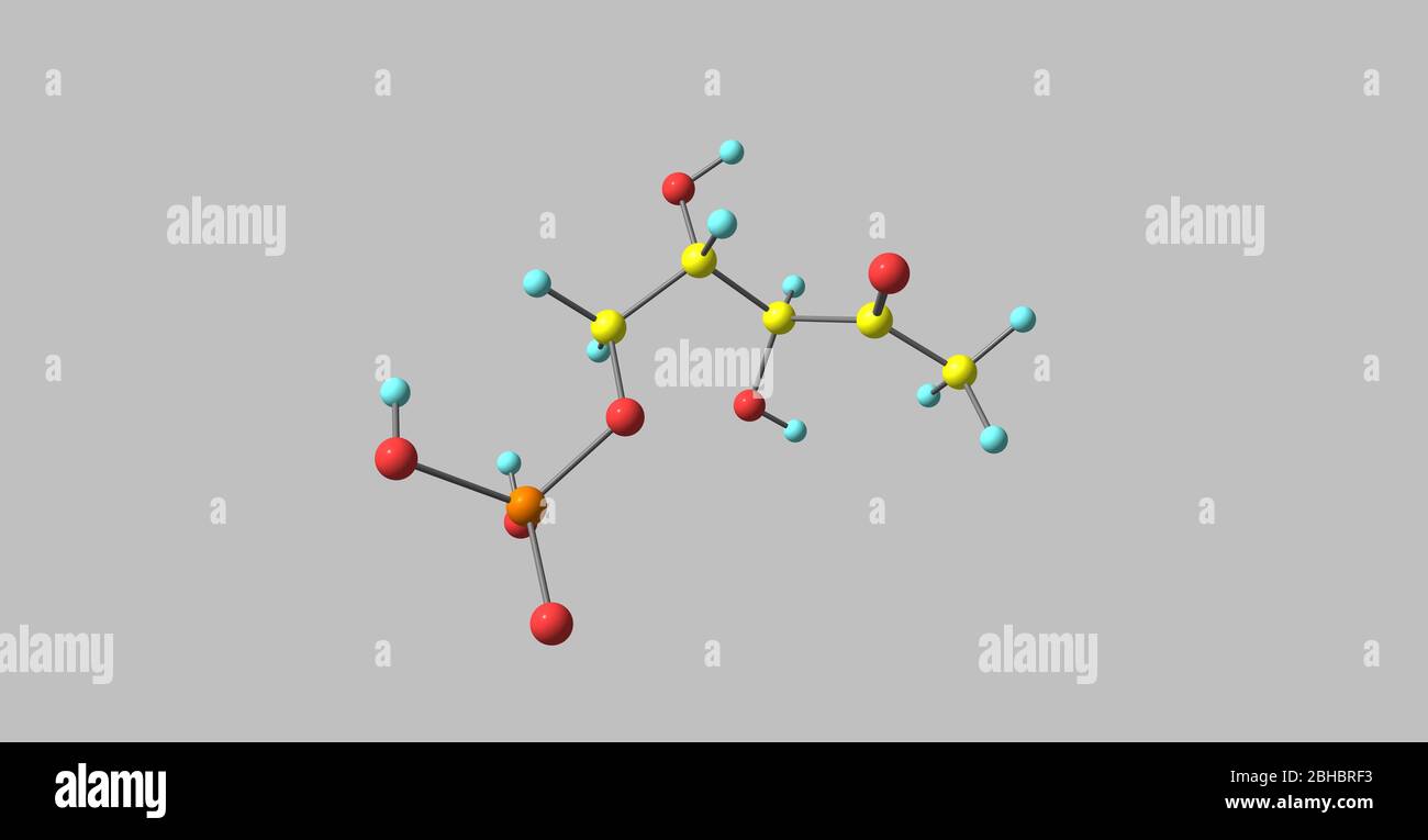Dihydrogen phosphate or DOXP compound on grey background. 3d ...
