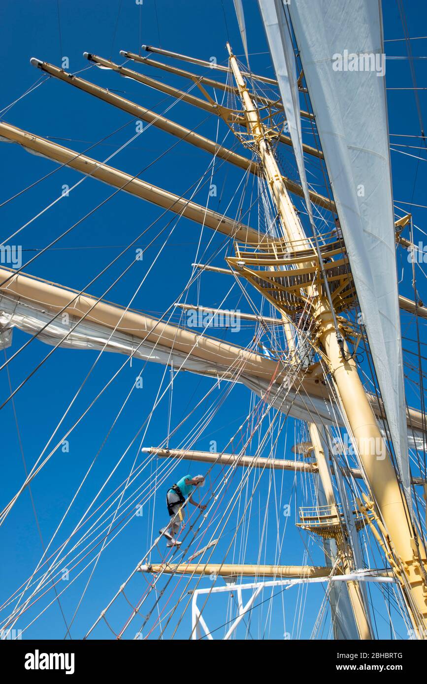Caribbean, Lesser Antilles, Martinique, Star Clipper sailing ship ...