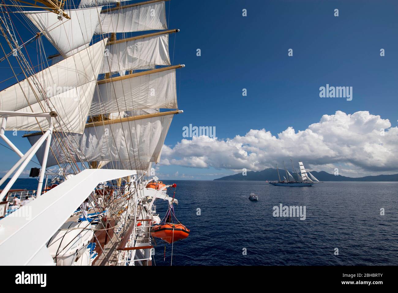 Caribbean, Lesser Antilles, Martinique, Star Clipper sailing ship Stock ...