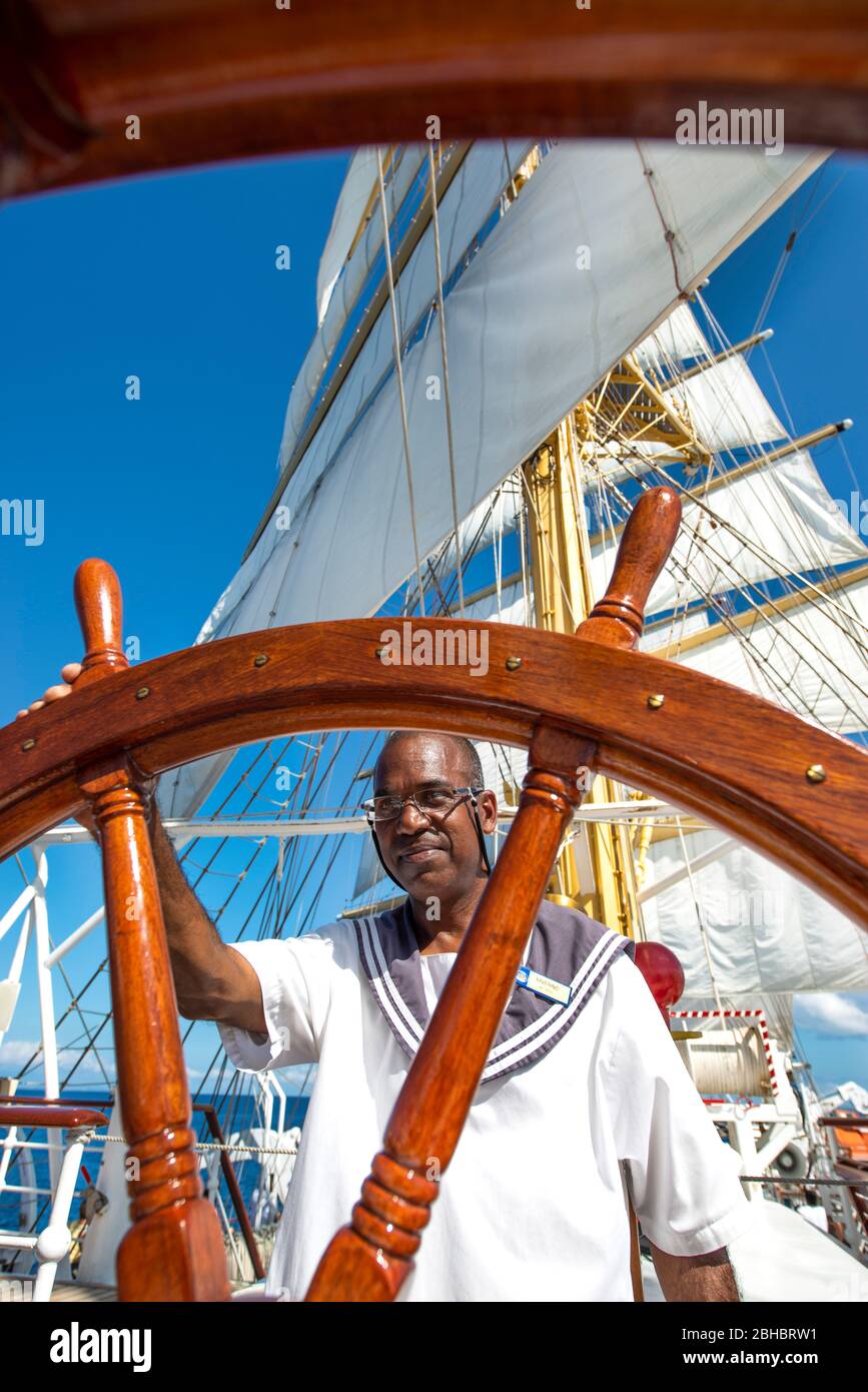 Caribbean, Lesser Antilles, Martinique, Star Clipper sailing ship ...