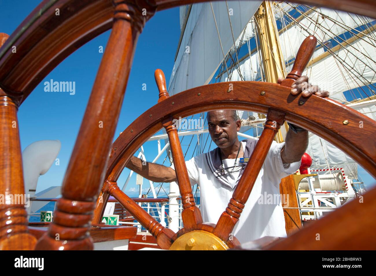 Caribbean, Lesser Antilles, Martinique, Star Clipper sailing ship ...