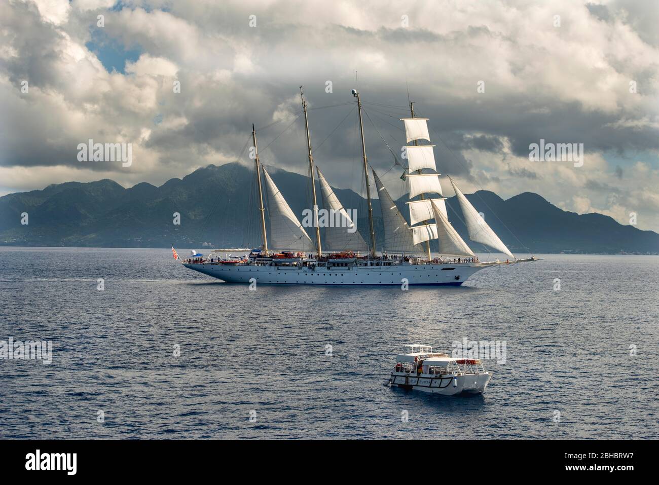 Caribbean, Lesser Antilles, Martinique, Star Clipper sailing ship Stock ...