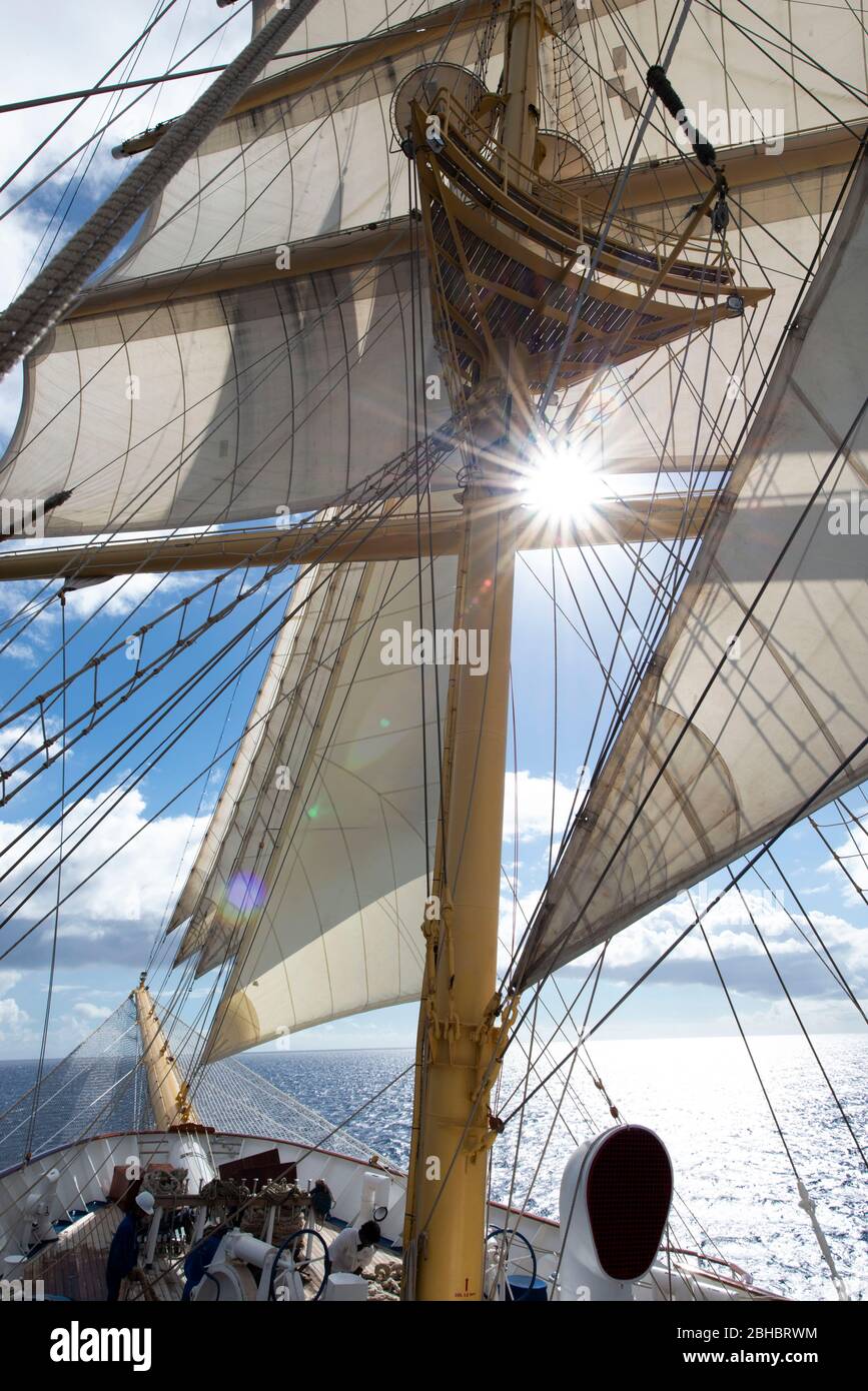 Caribbean, Lesser Antilles, Martinique, Star Clipper sailing ship Stock ...