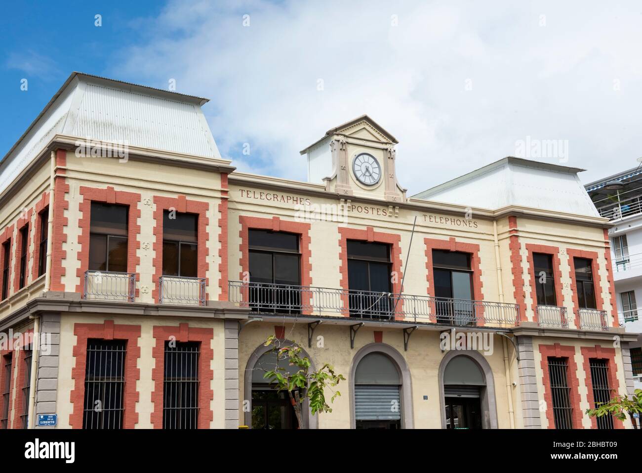 Caribbean, Lesser Antilles, Martinique Island, buildings in town Stock ...