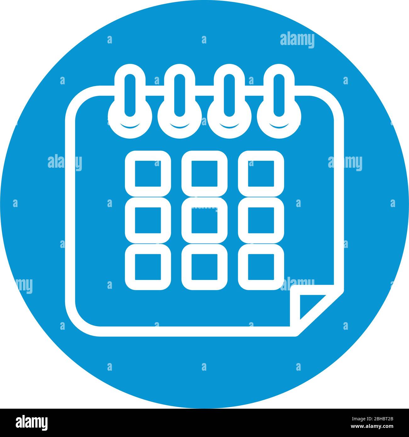 calendar planner icon over white background, line block style, vector ...