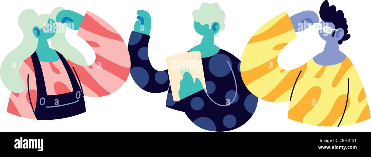 Communication methods vector illustration with team referral marketing ...