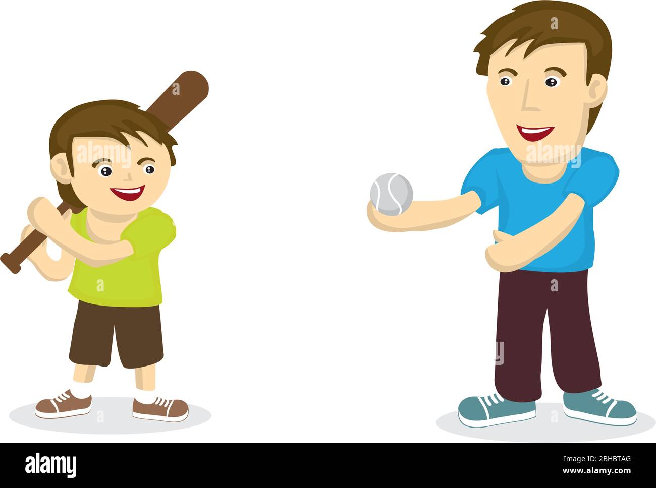 Father and son playing baseball together showing the strong bonding ...