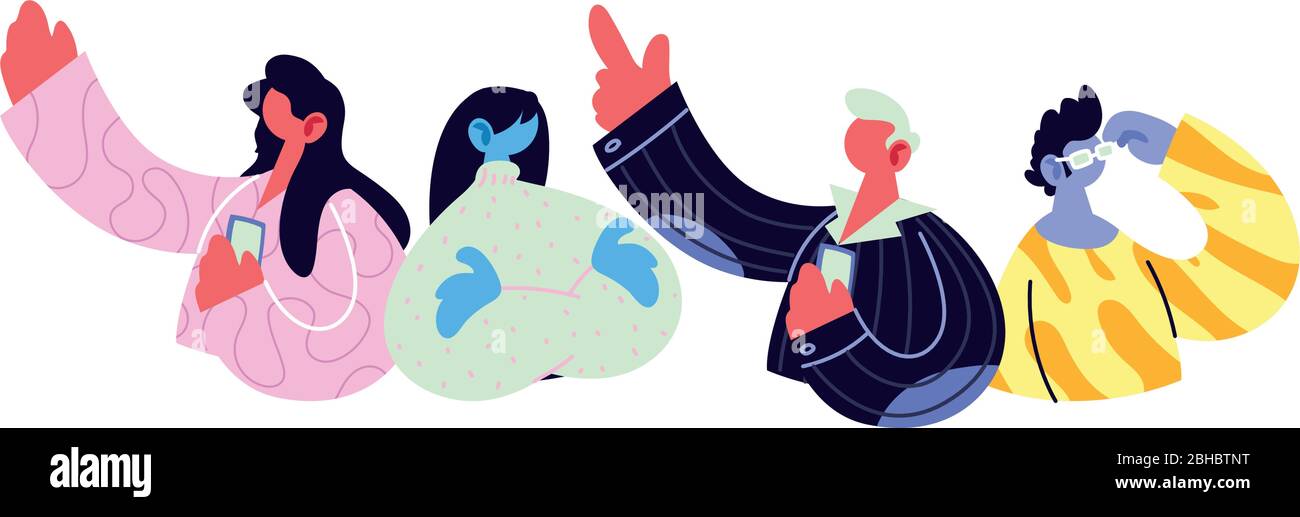people sharing work methods online vector illustration design Stock ...