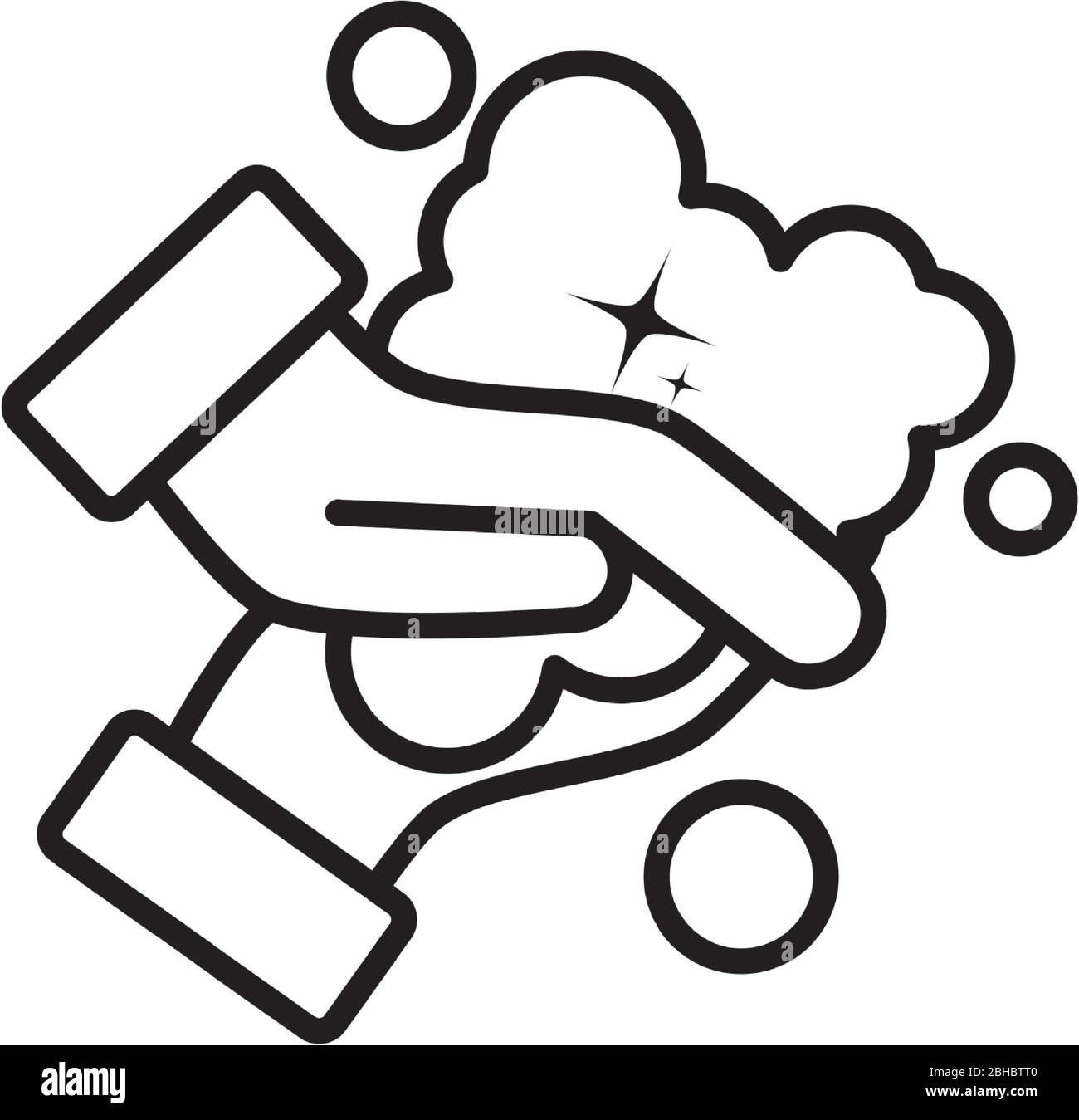hand washing icon over white background, line style, vector ...
