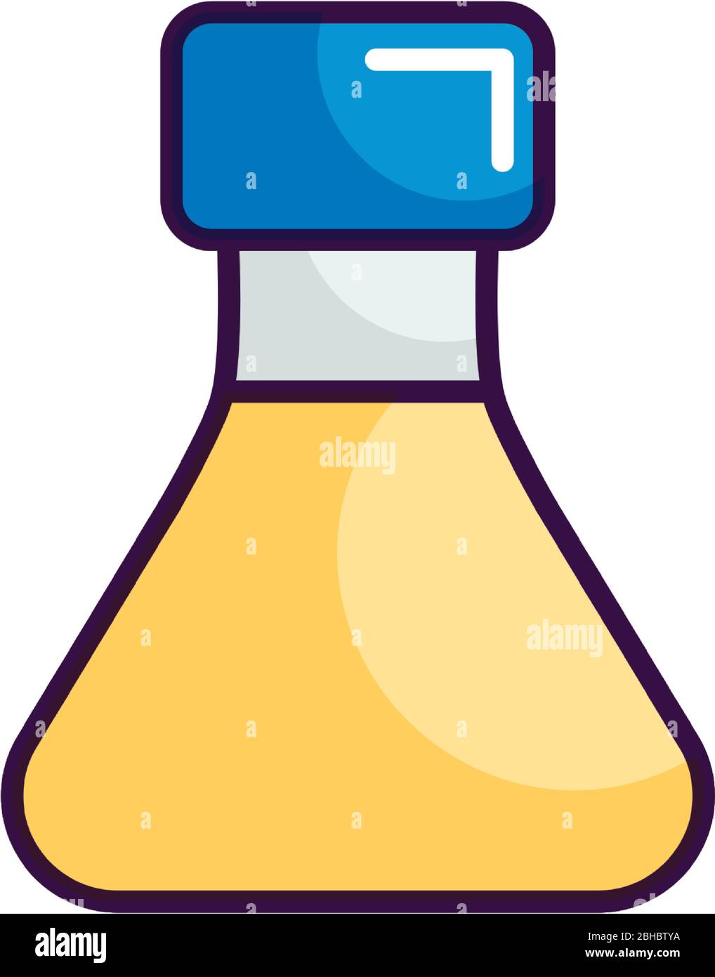 test bottle icon over white background, line color style, vector ...