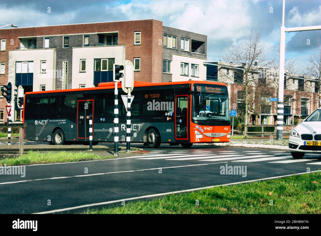 Papendrecht Netherlands March 12, 2019 View of a classic Duch city bus ...