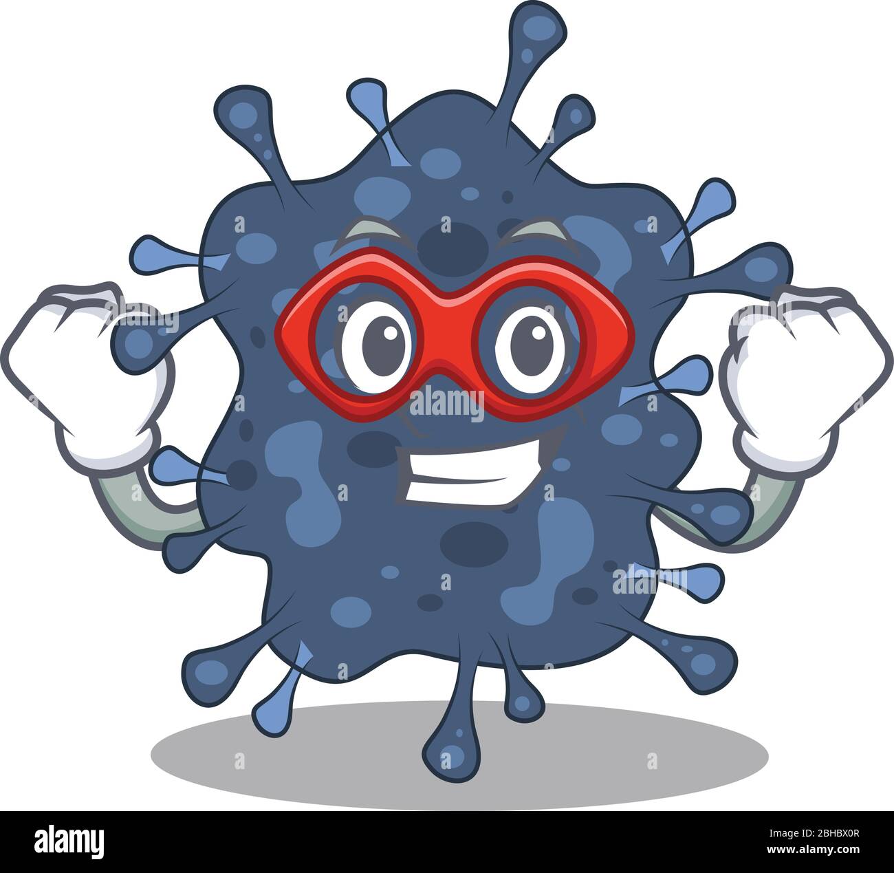 A cartoon character of bacteria neisseria performed as a Super hero ...