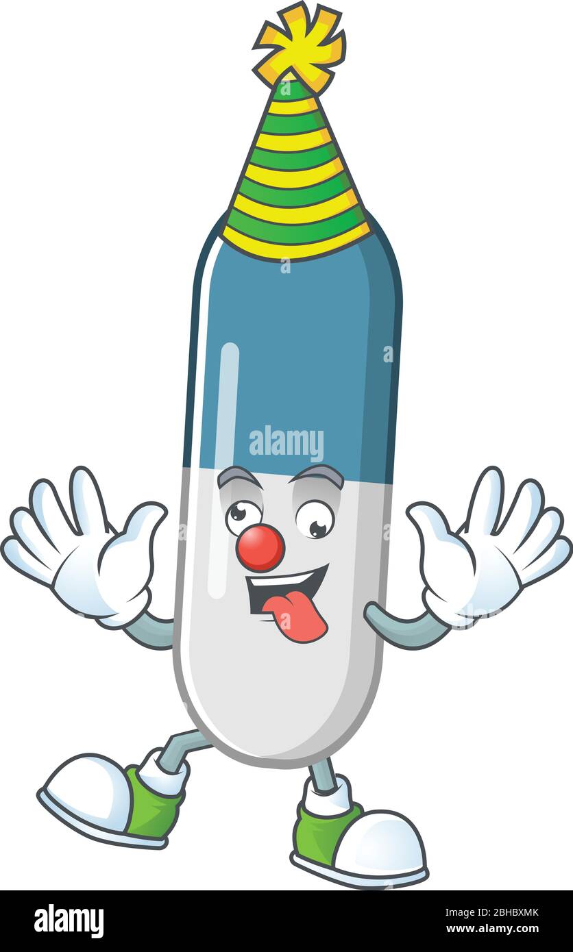Amusing Clown vitamin pills cartoon character mascot style Stock Vector ...