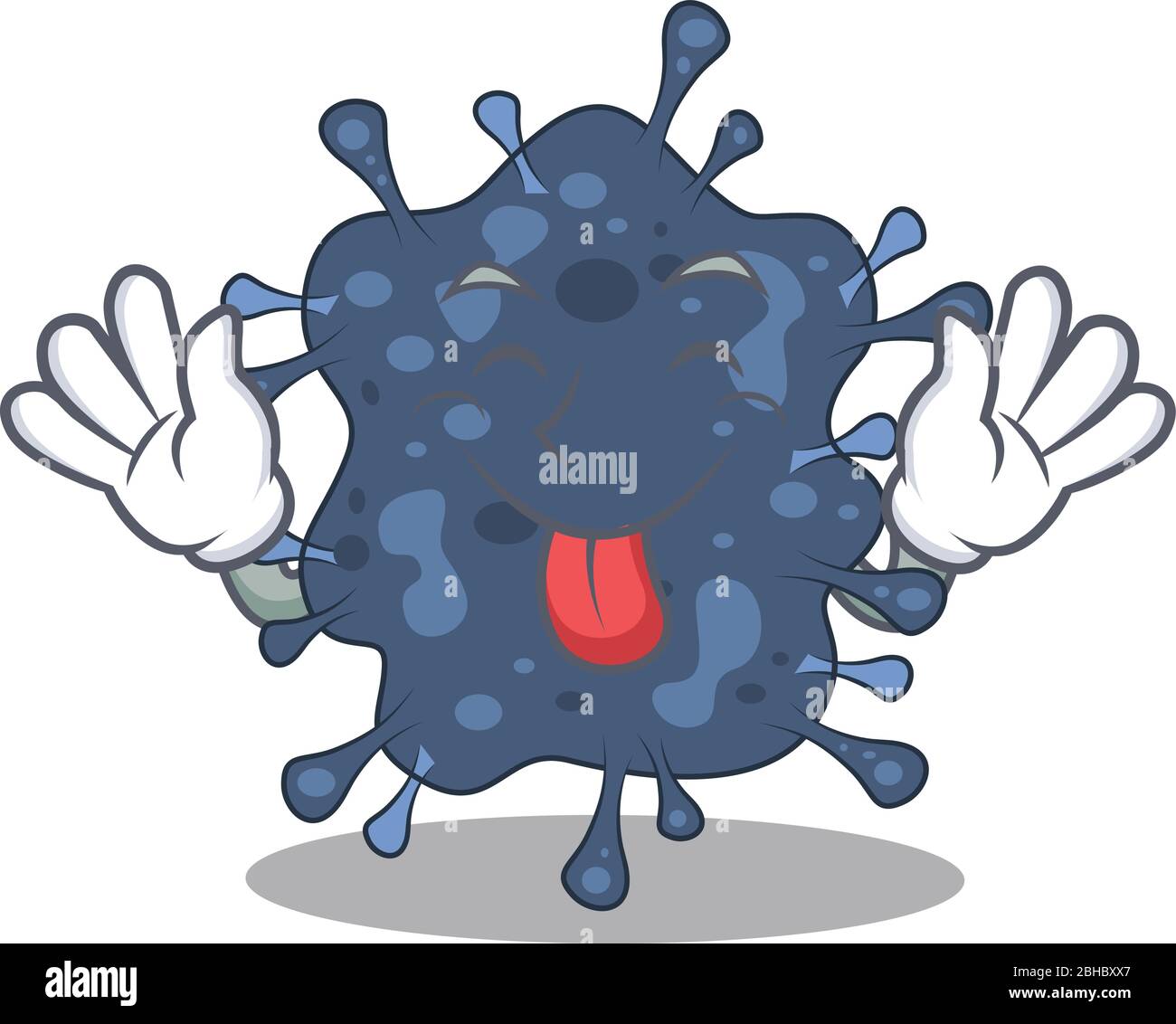 An amusing face bacteria neisseria cartoon design with tongue out Stock ...