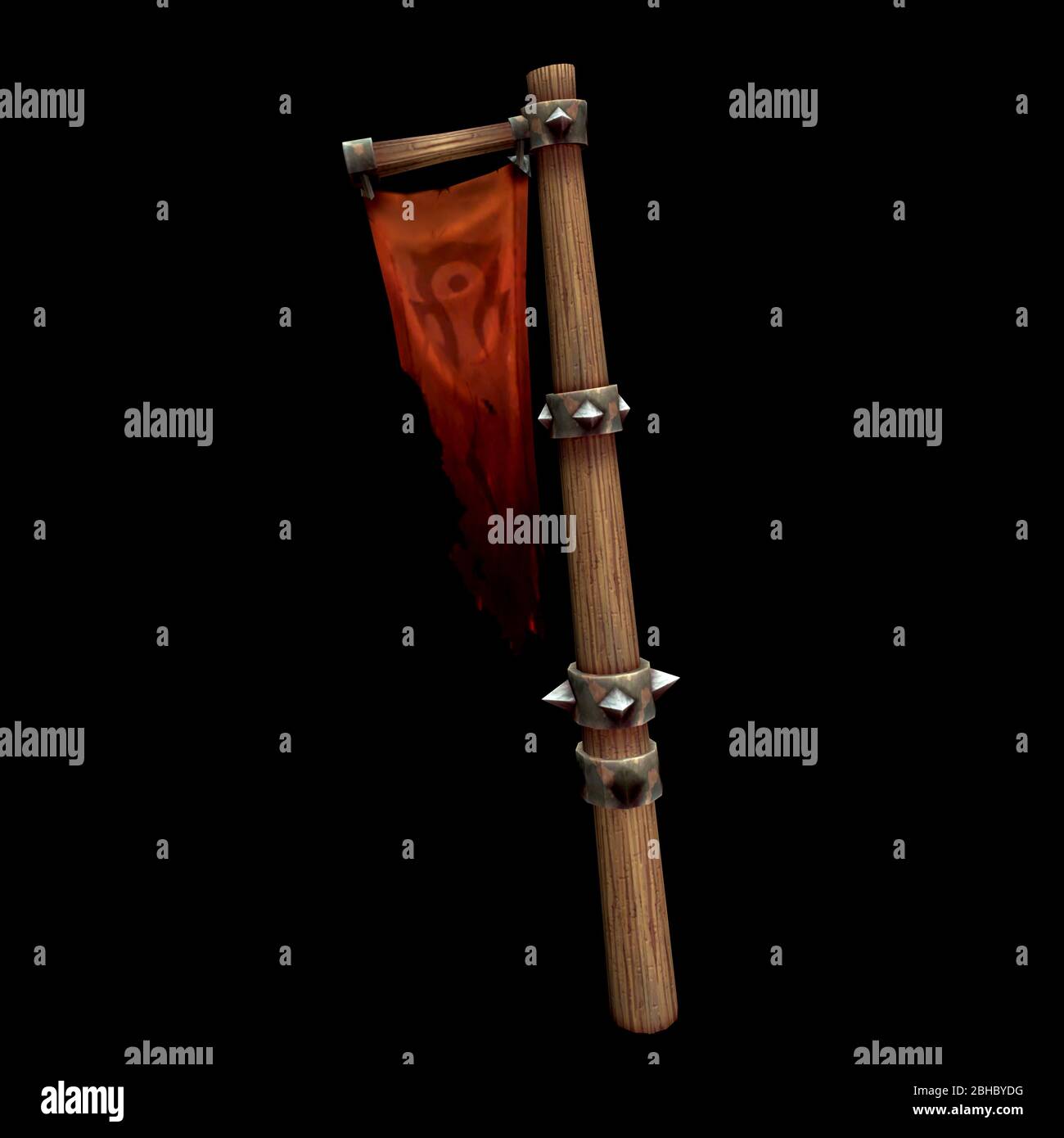 3D render- vintage burned flag of symbol of death and darkness isolated ...