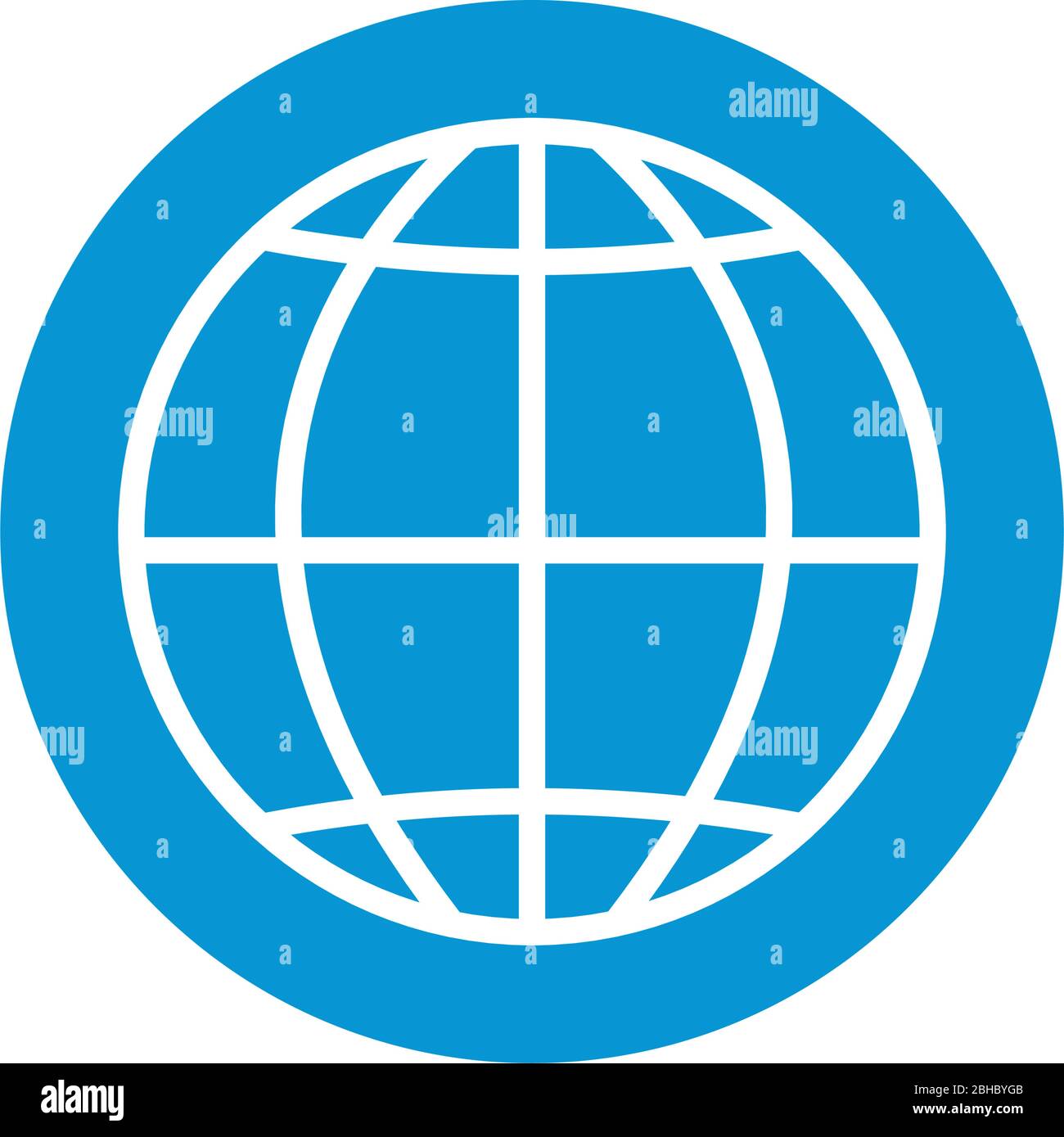 global sphere icon over white background, line block style, vector ...