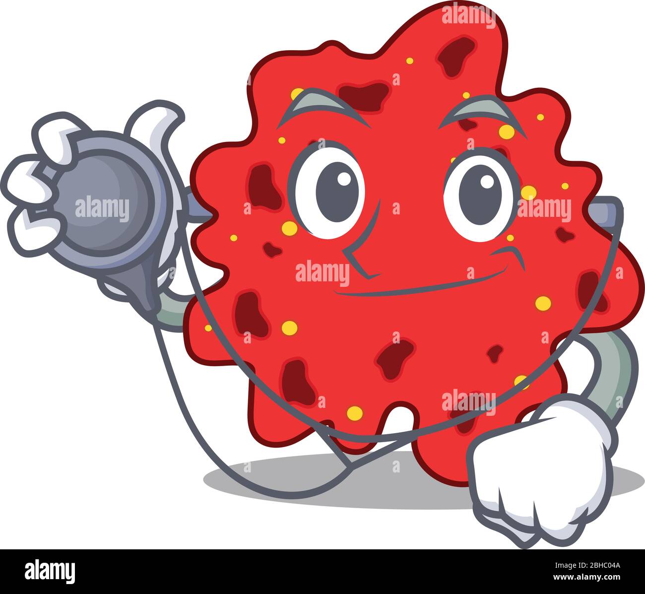 Streptococcus pneumoniae in doctor cartoon character with tools Stock ...
