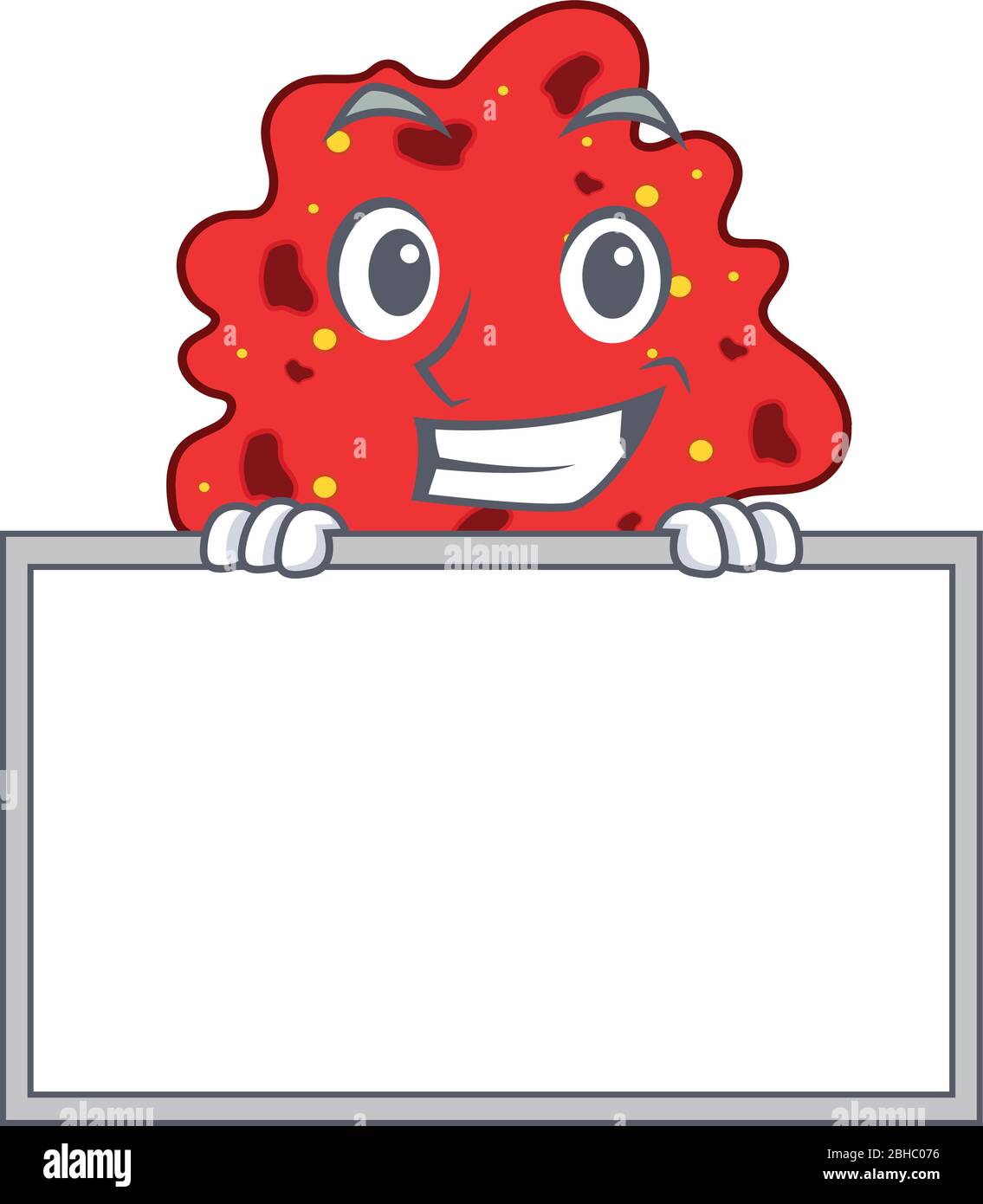Smiling streptococcus pneumoniae cartoon design style has a board Stock ...