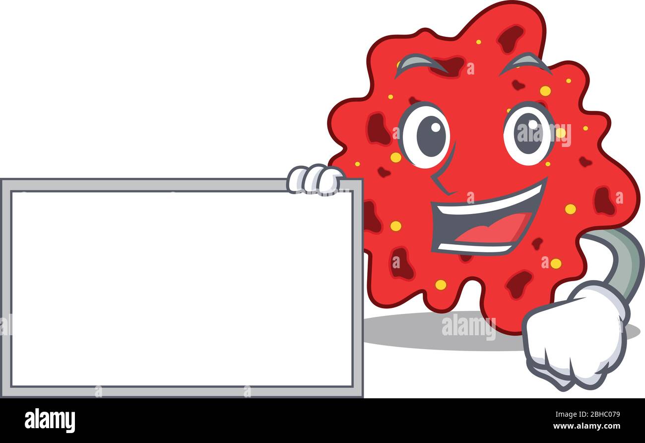 Streptococcus pneumoniae cartoon character design style with board ...