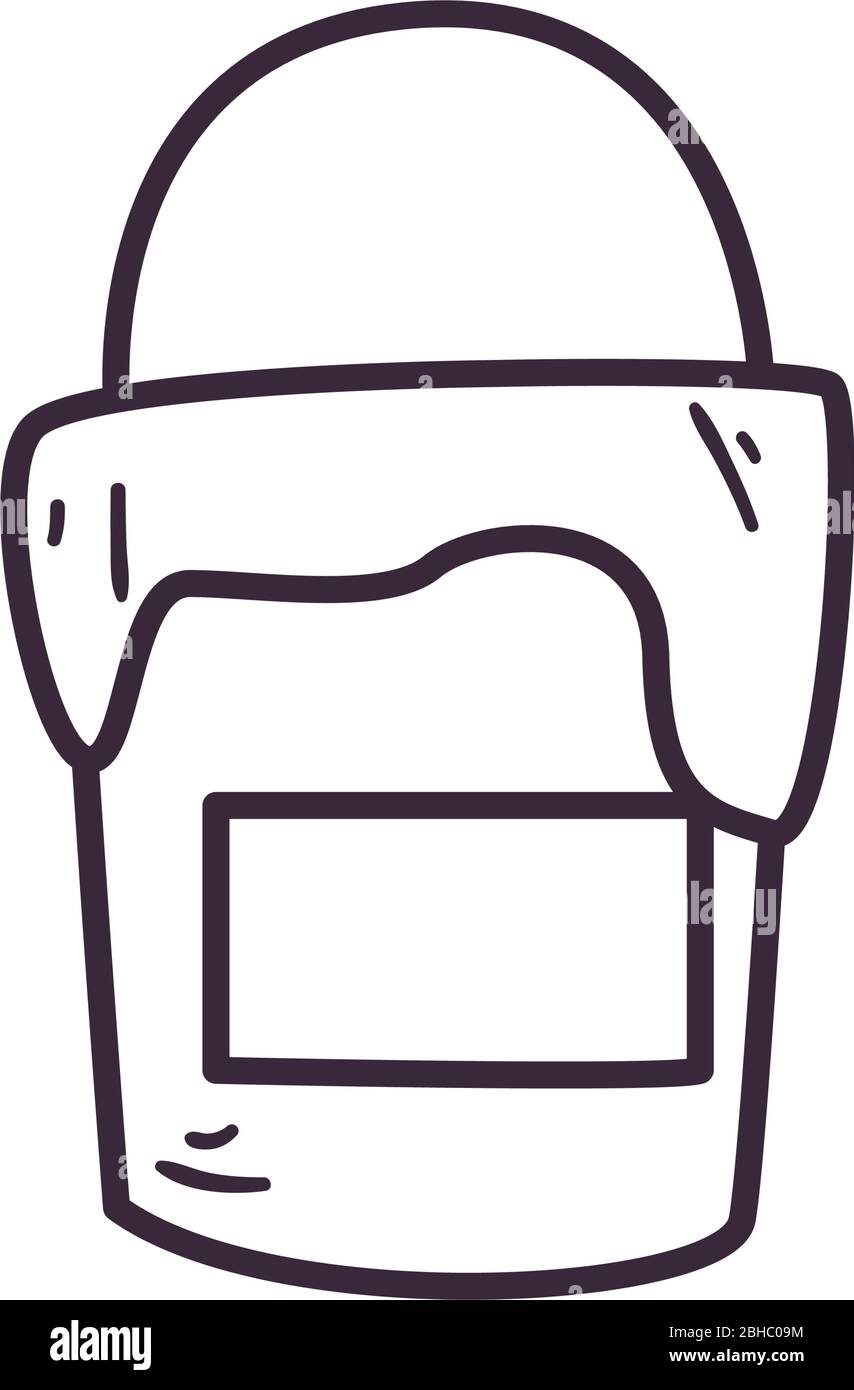 Paint bucket line style icon design, Art creativity school abstract and ...