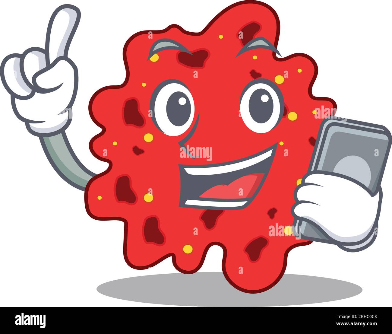 Streptococcus pneumoniae cartoon character speaking on phone Stock ...
