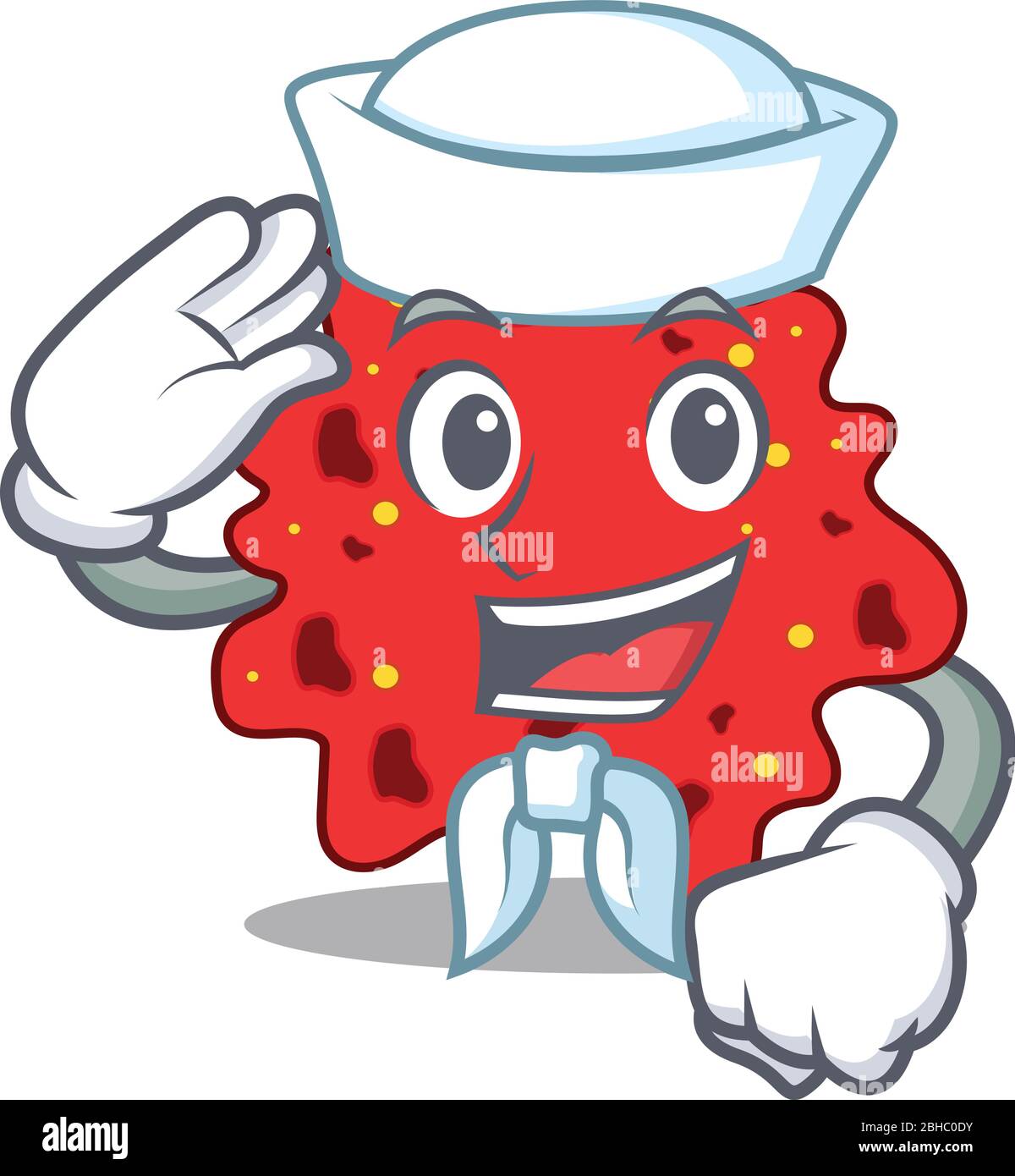 Sailor cartoon character of streptococcus pneumoniae with white hat ...