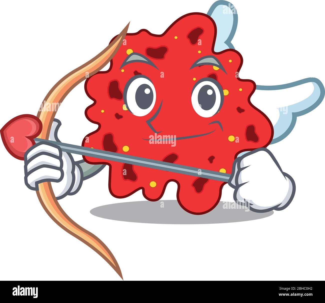 Streptococcus pneumoniae in cupid cartoon character with arrow and ...